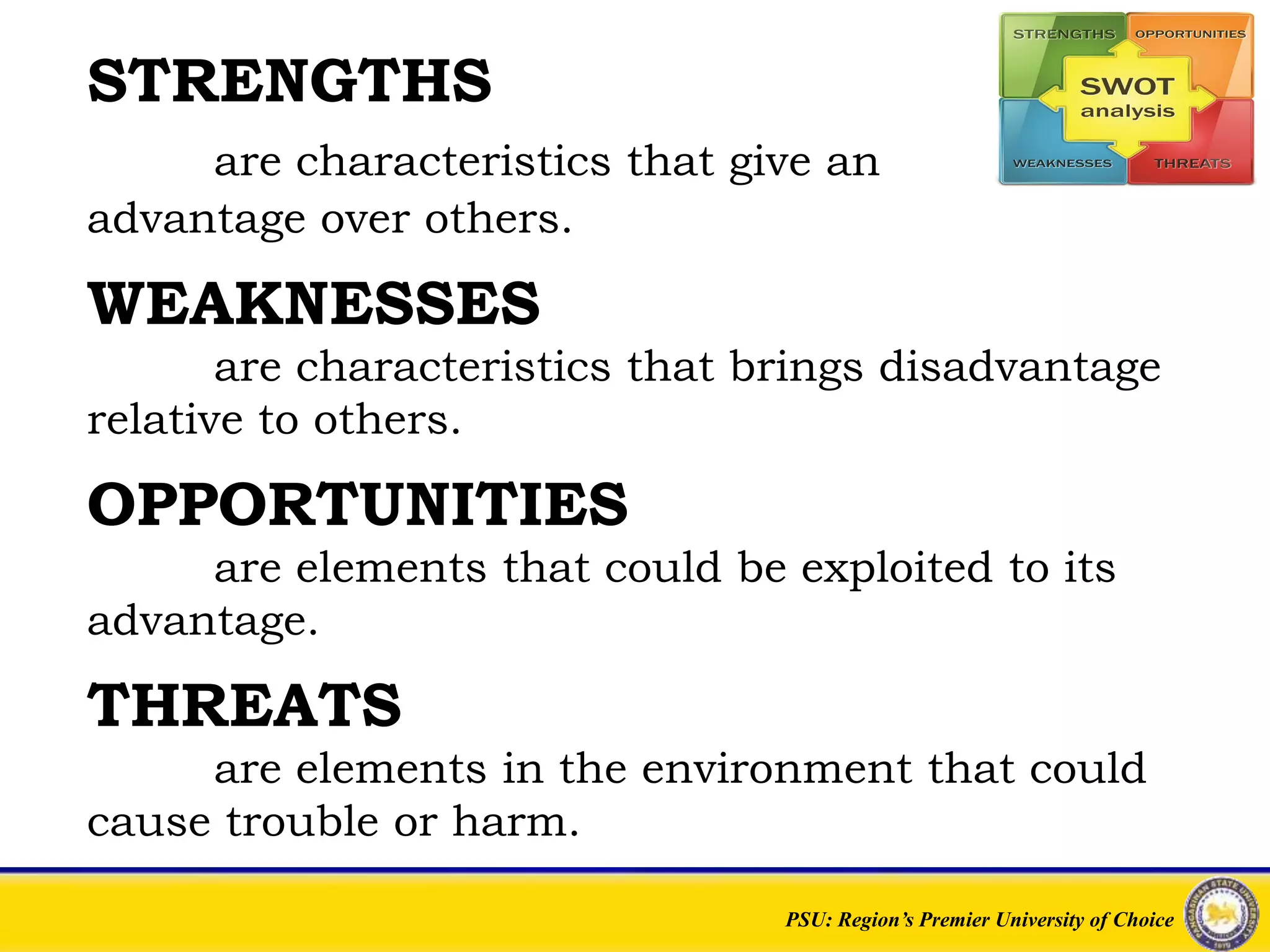 SWOT Analysis (MKMCalangian) | PPTX