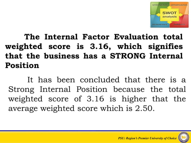 SWOT Analysis (MKMCalangian) | PPT