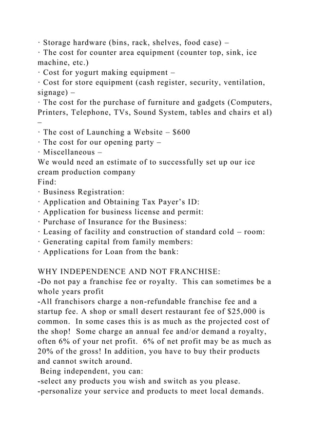 SWOT Analysis Most of the people have a high taste for ice cream.docx