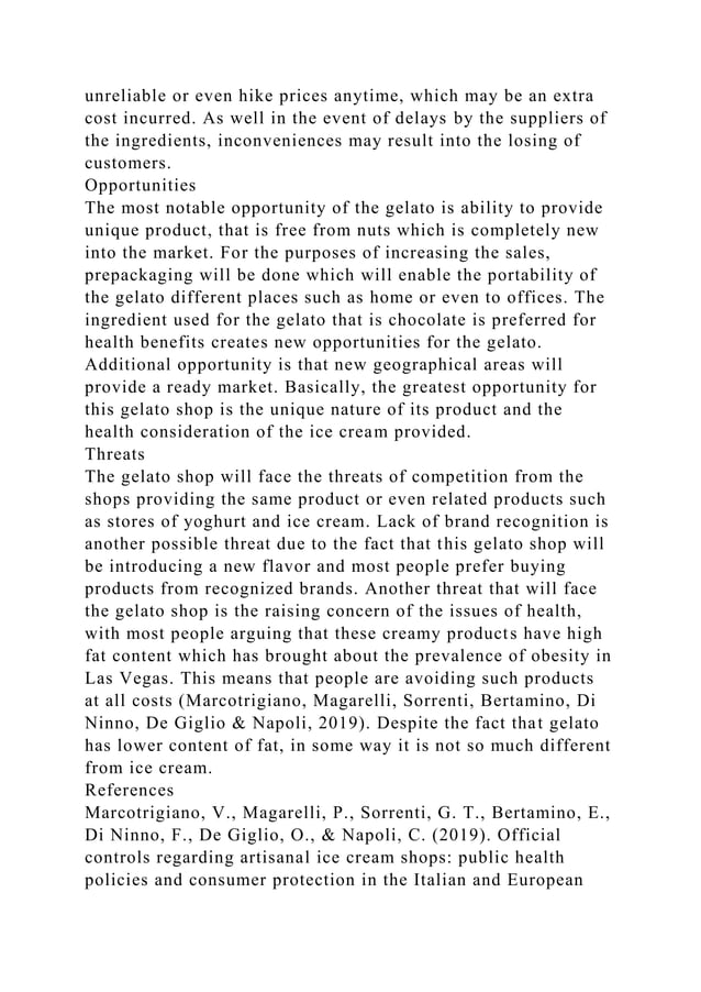 SWOT Analysis Most of the people have a high taste for ice cream.docx