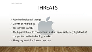Swot analysis of apple | PPTX | Tablets and E-readers | Consumer ...