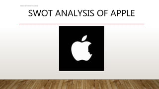 Swot analysis of apple | PPTX