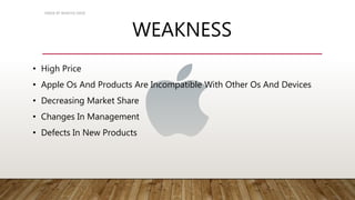Swot analysis of apple | PPTX | Tablets and E-readers | Consumer ...