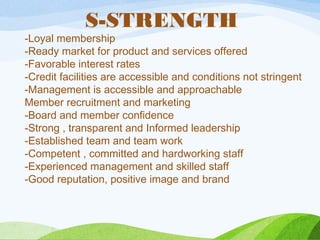 EXAMPLE OF A SWOT ANALYSIS OF A SACCO SOCIETY | ODP