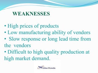 Swot analysis of atlas honda | PPTX
