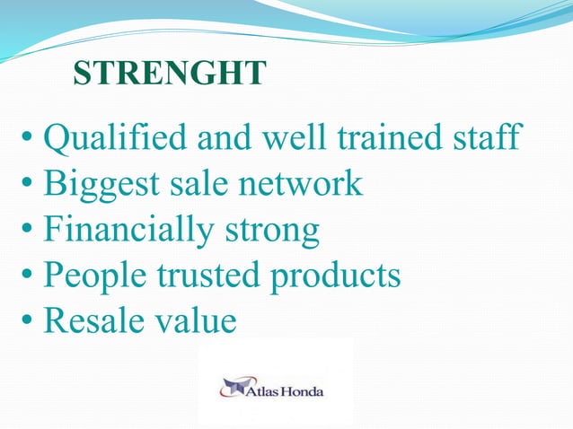 Swot analysis of atlas honda | PPTX