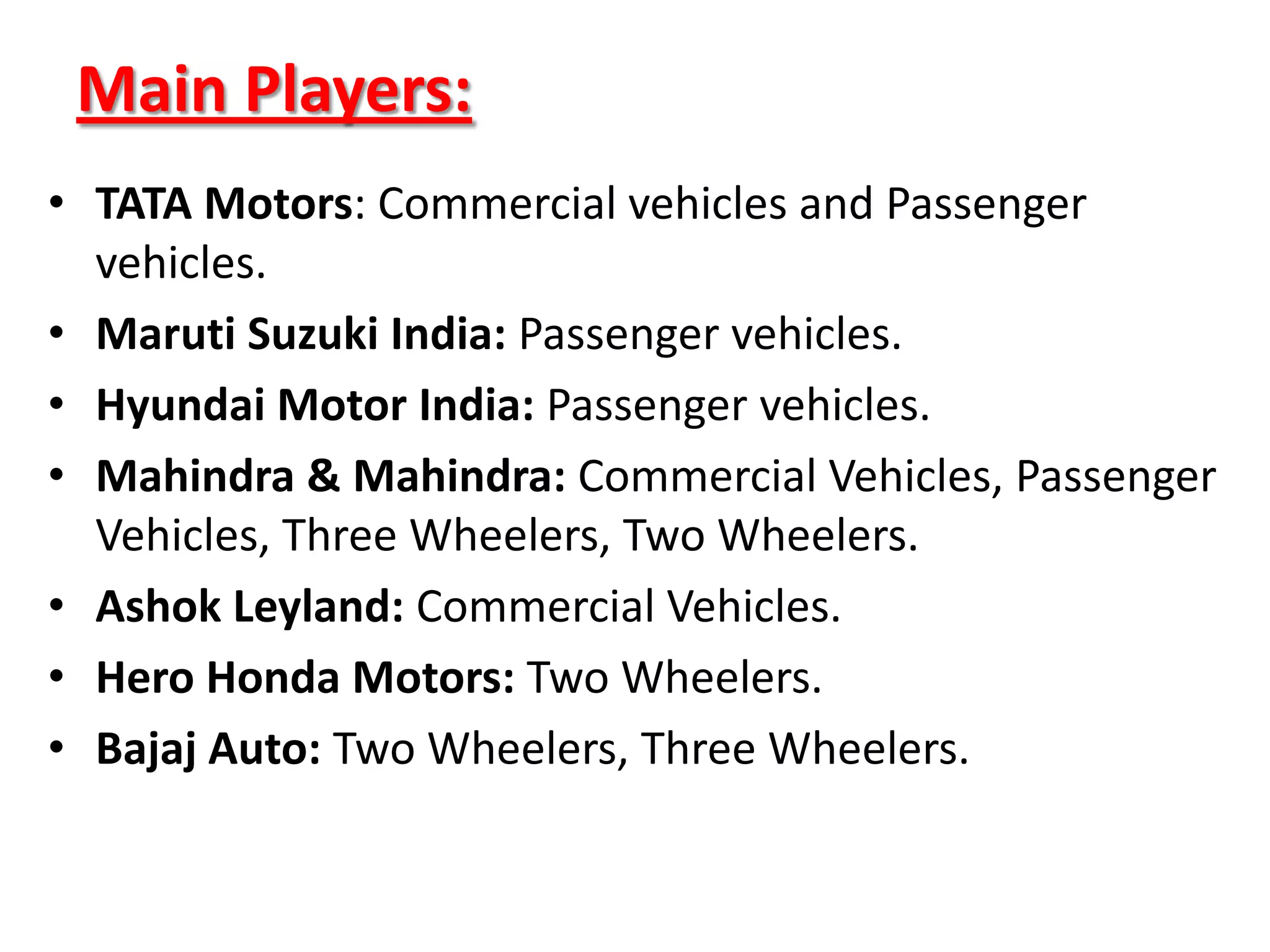 Swot analysis of automobile industry in India | PPTX