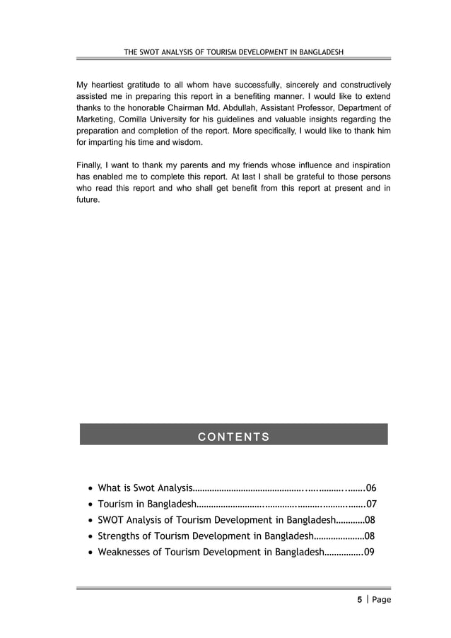 Swot Analysis of Bangladesh Tourism | DOC | Travel Locations | Travel