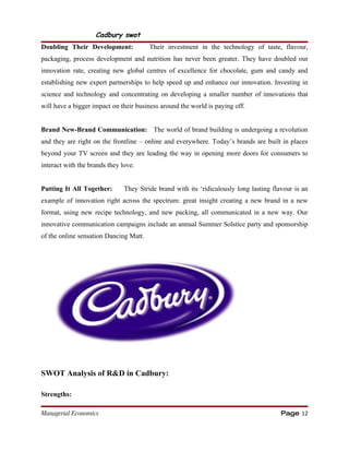 Swot Analysis Of Cadbury By Uma Ganesh | DOC
