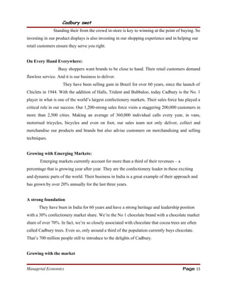 Swot Analysis Of Cadbury By Uma Ganesh | DOC