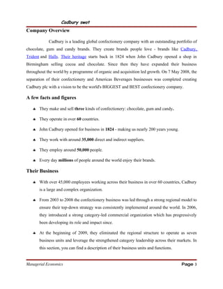 Swot Analysis Of Cadbury By Uma Ganesh | DOC
