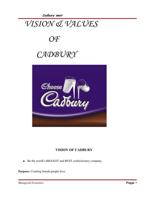 Swot Analysis Of Cadbury By Uma Ganesh | DOC