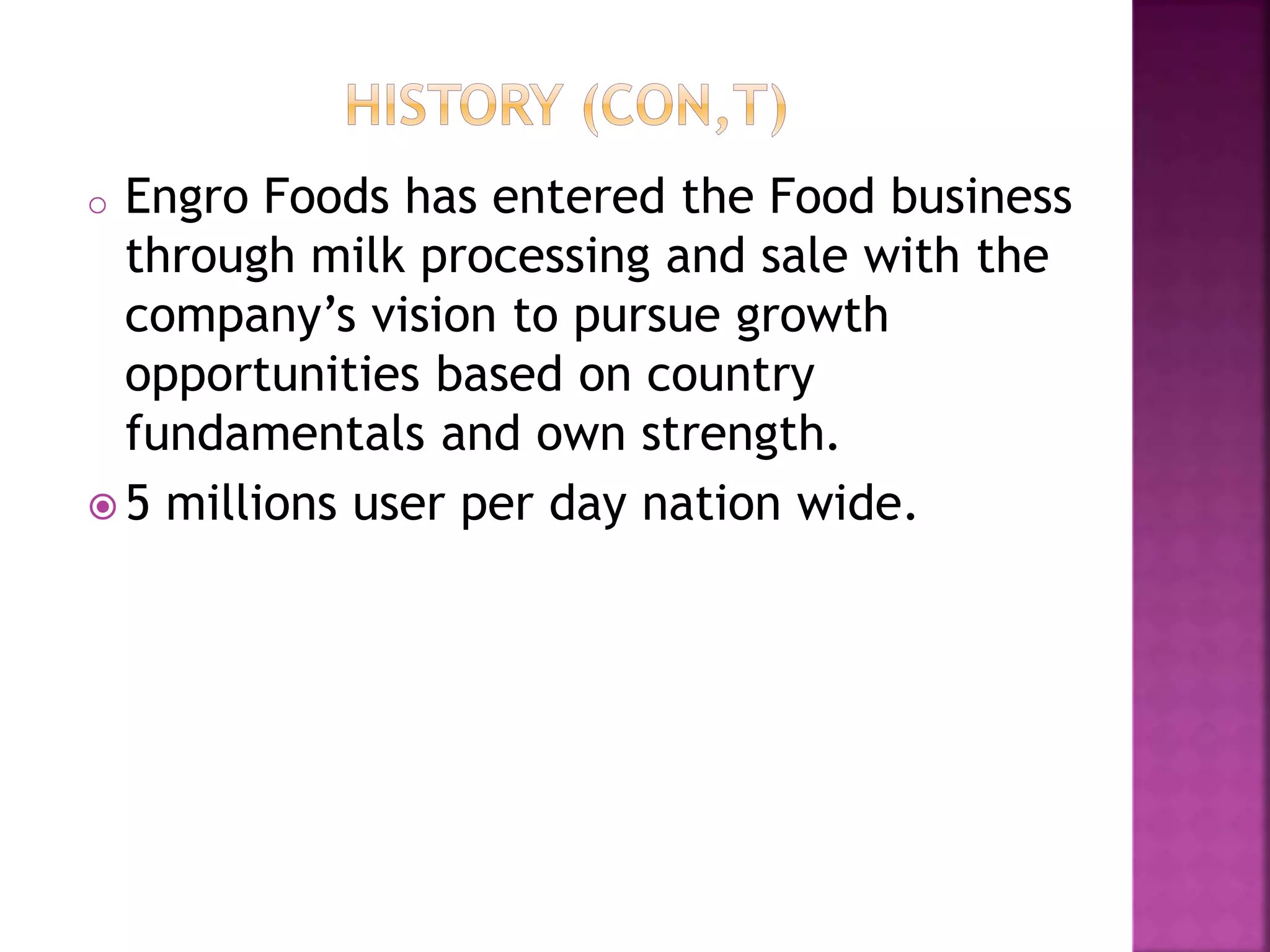 Swot analysis of engro foods, created by Aabaed ul rehman,M.com.UAF