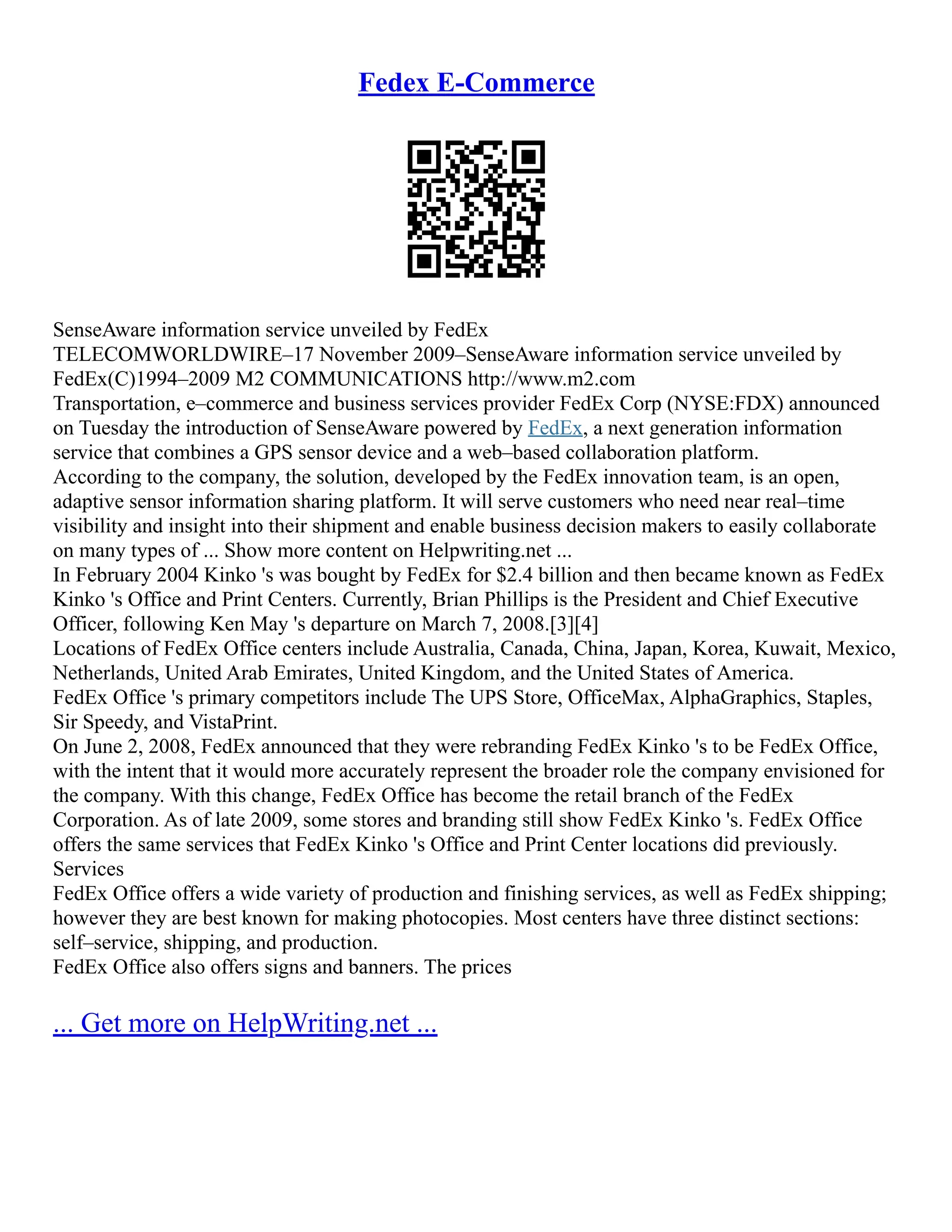 Swot Analysis Of Fedex | PDF