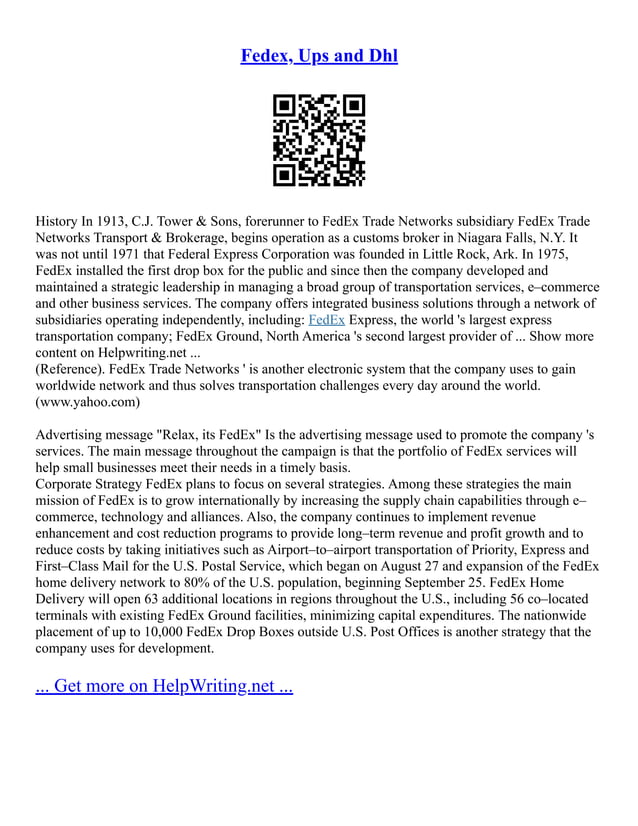 Swot Analysis Of Fedex | PDF | Logistics and Transportation Industry ...