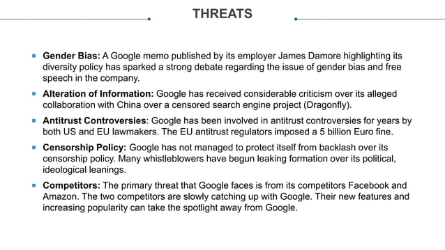 Swot analysis of google | PPTX