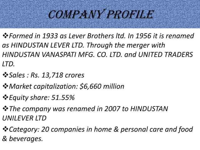 Swot analysis of hul | PPT