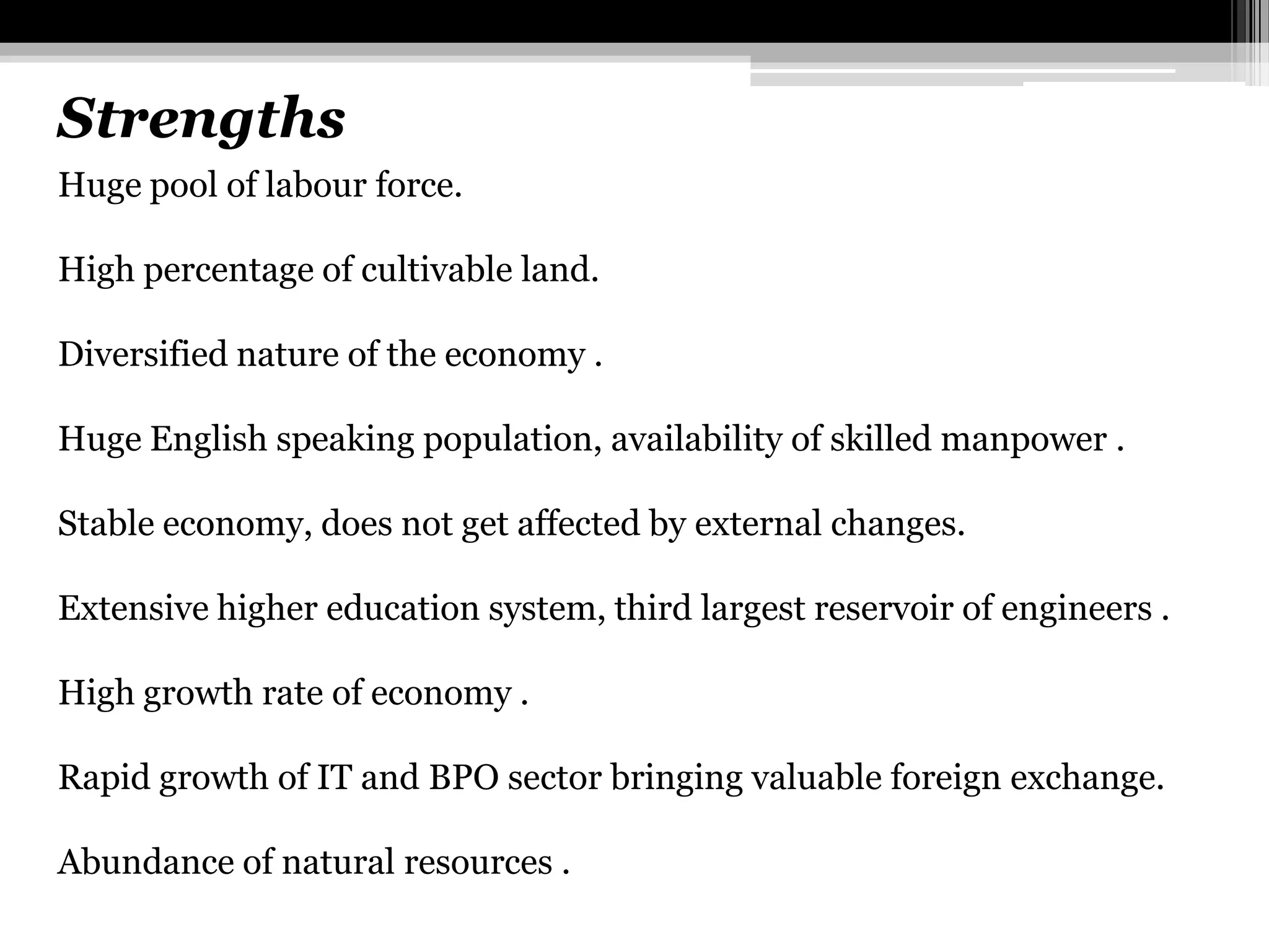 Swot Analysis Of Indian Economy | PPTX