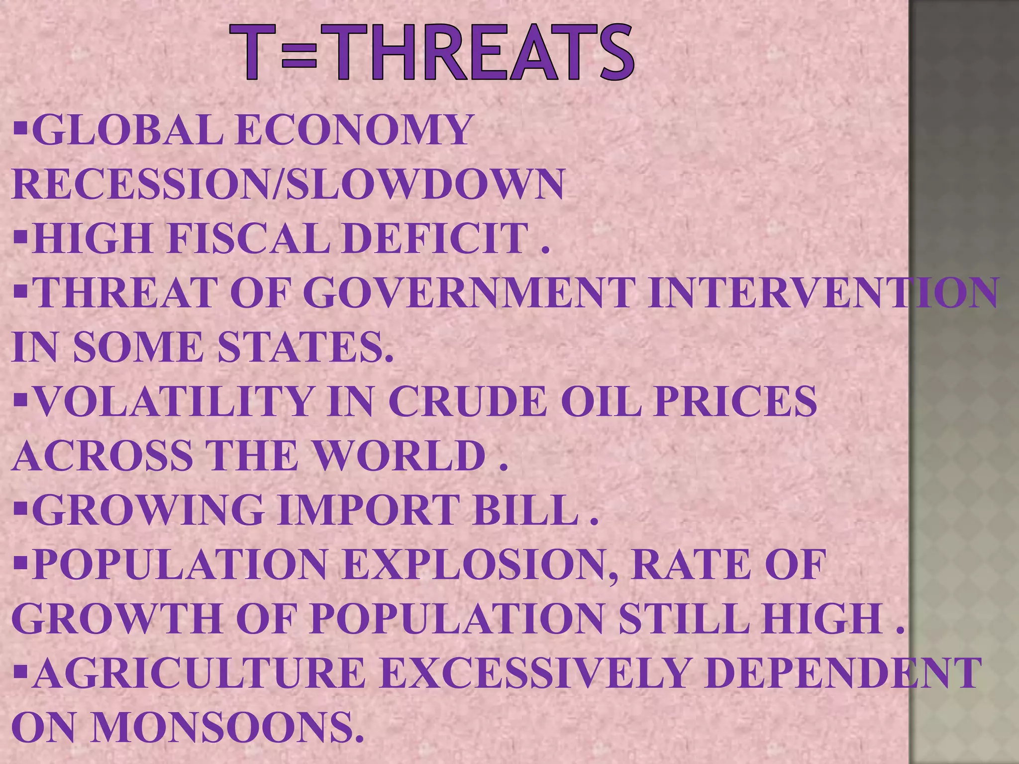 Swot analysis of indian economy | PPT