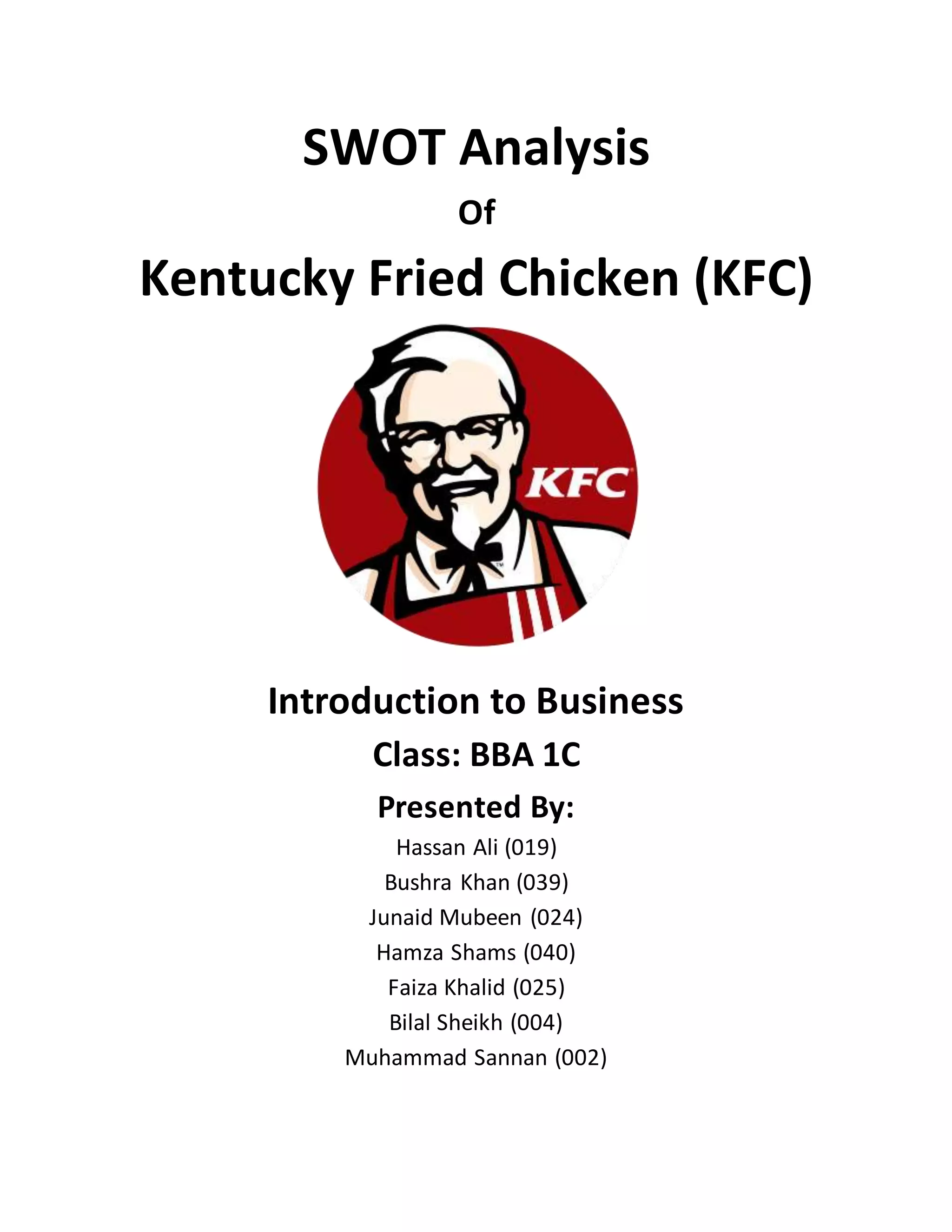 Swot analysis of kfc | DOCX
