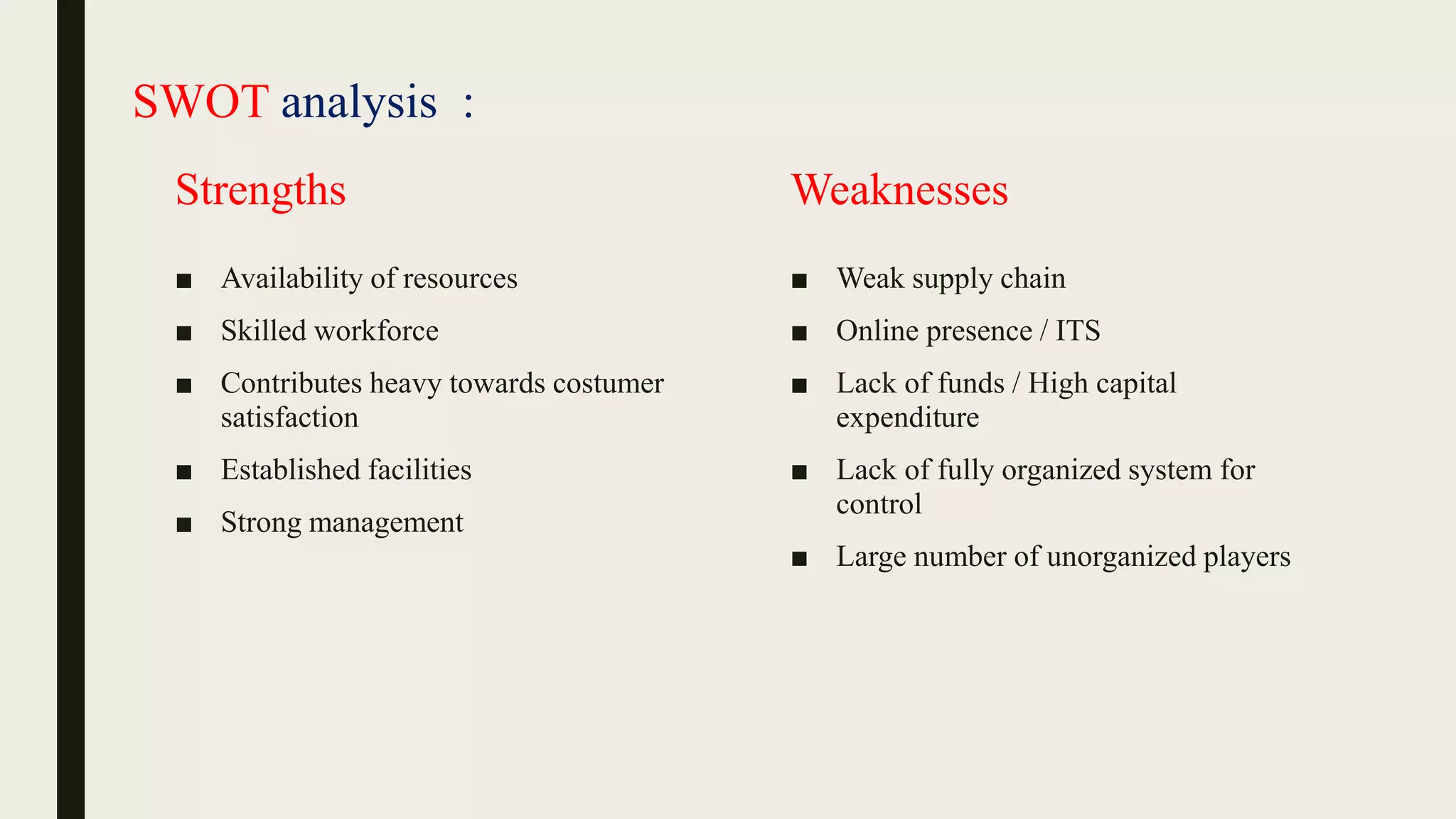 Swot analysis of logistics sector in india | PPTX