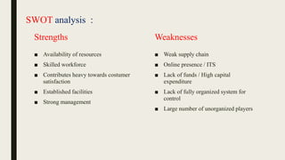 Swot analysis of logistics sector in india | PPTX