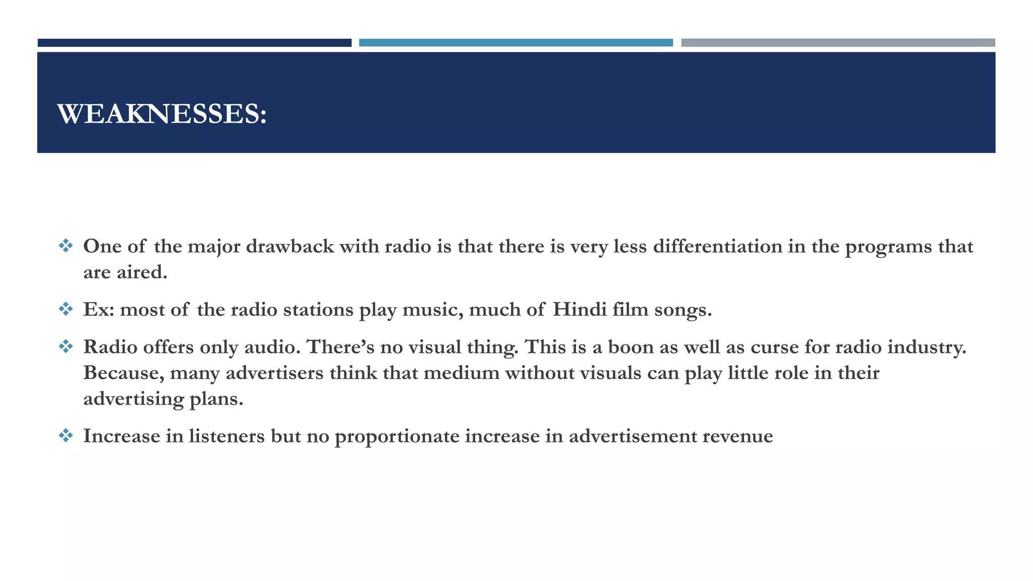 Swot analysis of media & entertainment industry by sruthi | PPTX