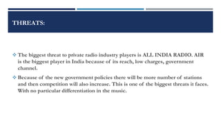 Swot analysis of media & entertainment industry by sruthi | PPTX