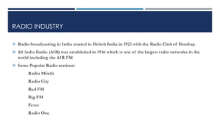 Swot analysis of media & entertainment industry by sruthi | PPTX
