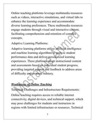 SWOT analysis of Online Teaching....docx