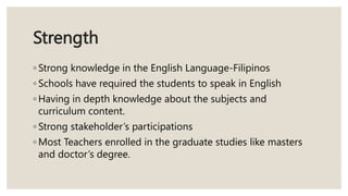 SWOT Analysis of Philippine Educational System - GBD.pptx