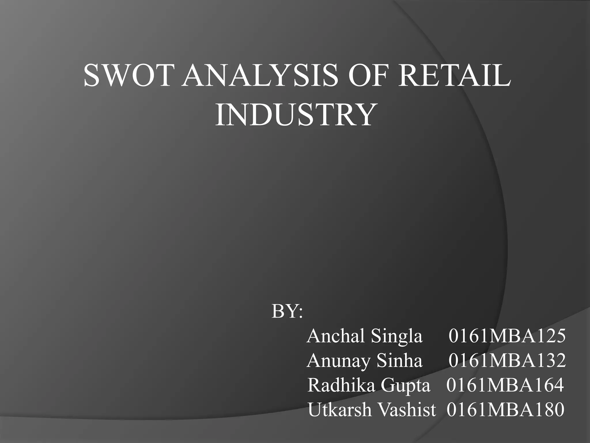 Swot analysis of retail industry | PPTX
