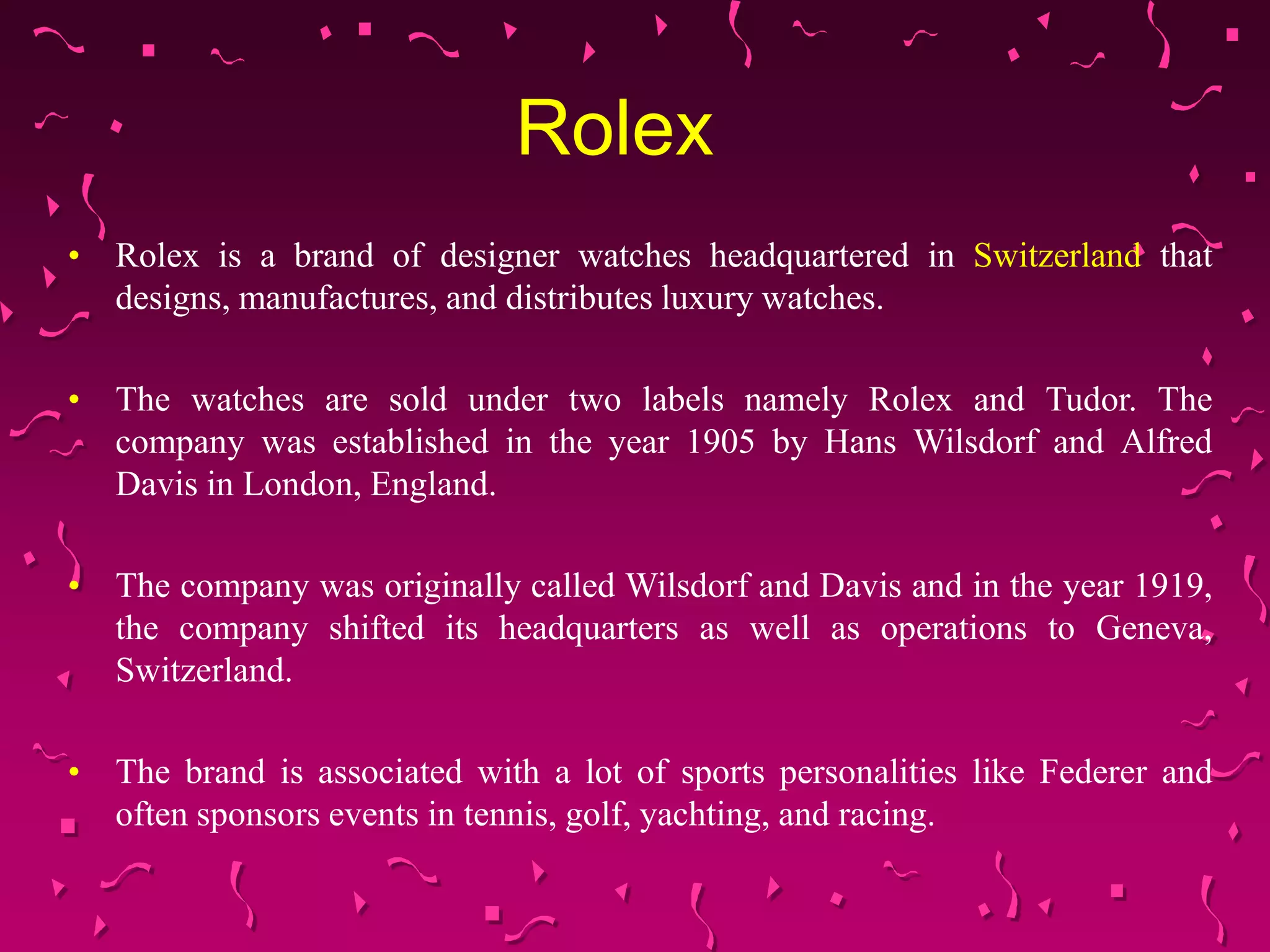 Swot analysis of rolex | PPTX
