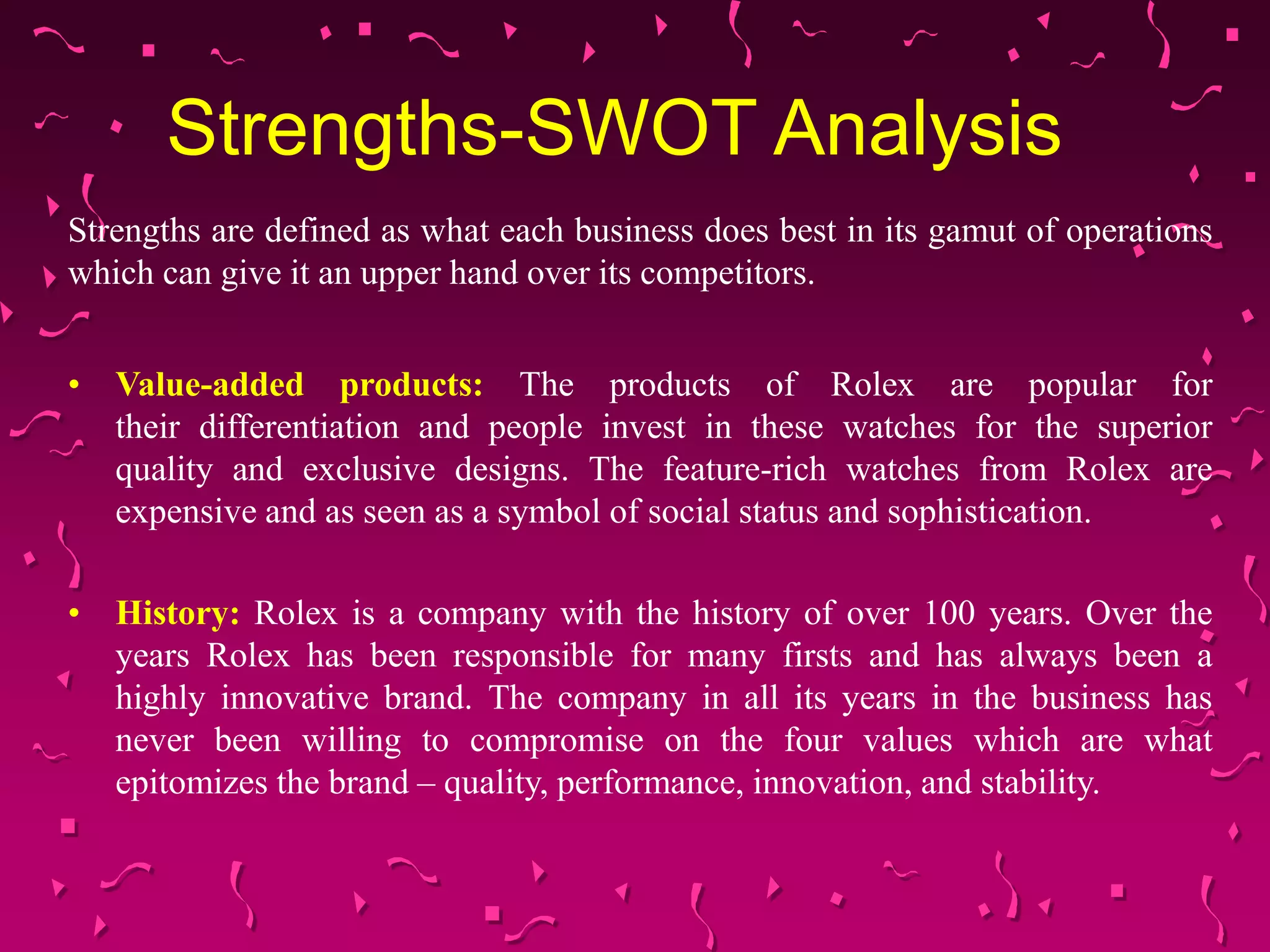 Swot analysis of rolex | PPTX