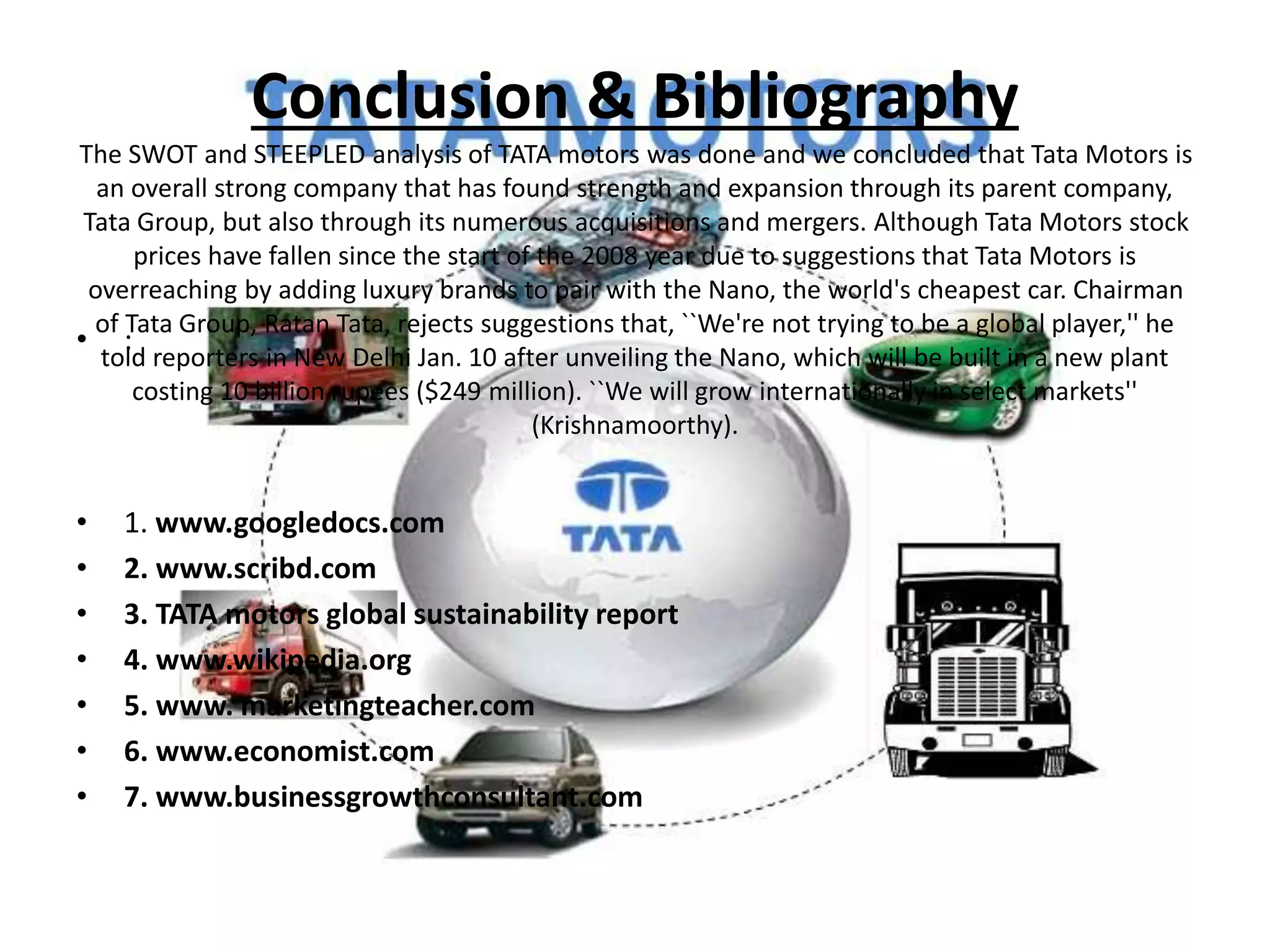 Swot analysis of tata motors | PPTX