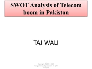 Swot analysis of telecom industry | PPTX