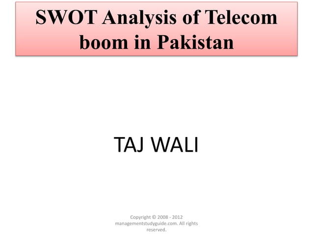 Swot analysis of telecom industry | PPTX