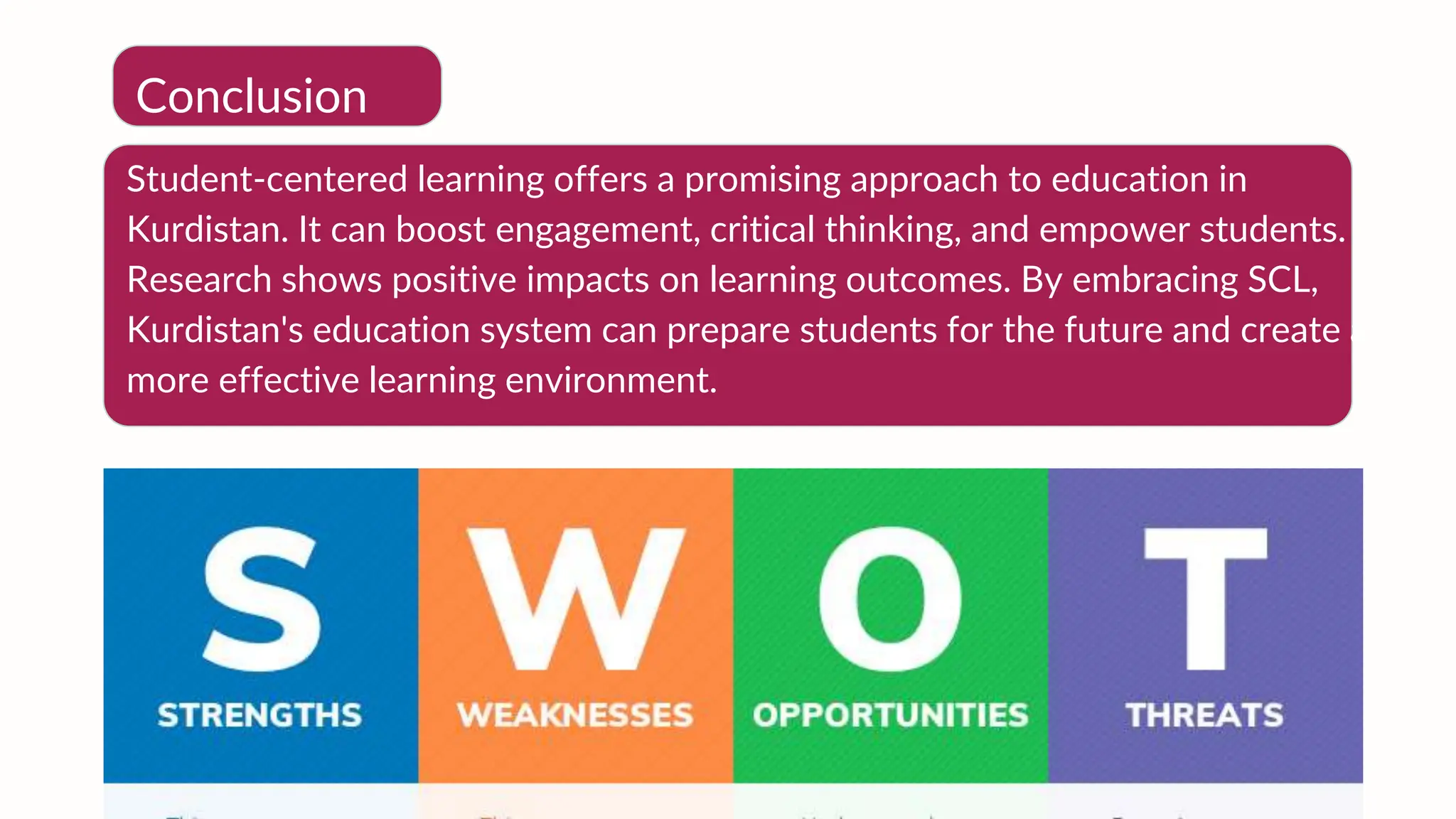 SWOT ANALYSIS ON APPLYING STUDENT CENTERED LEARNING APPROACH IN KR.pptx