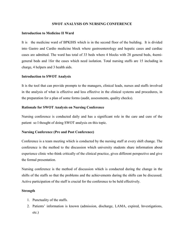 SWOT ANALYSIS ON NURSING CONFERENCE.pdf