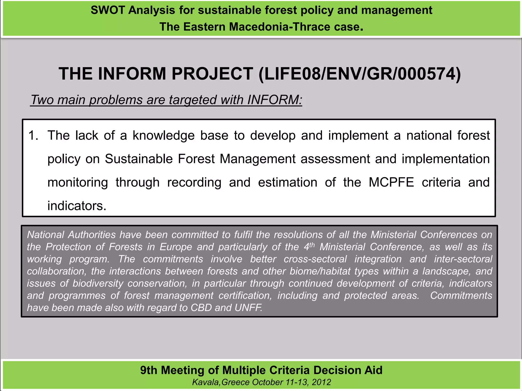Swot analysis on sustainable forest policy and management the Εastern ...