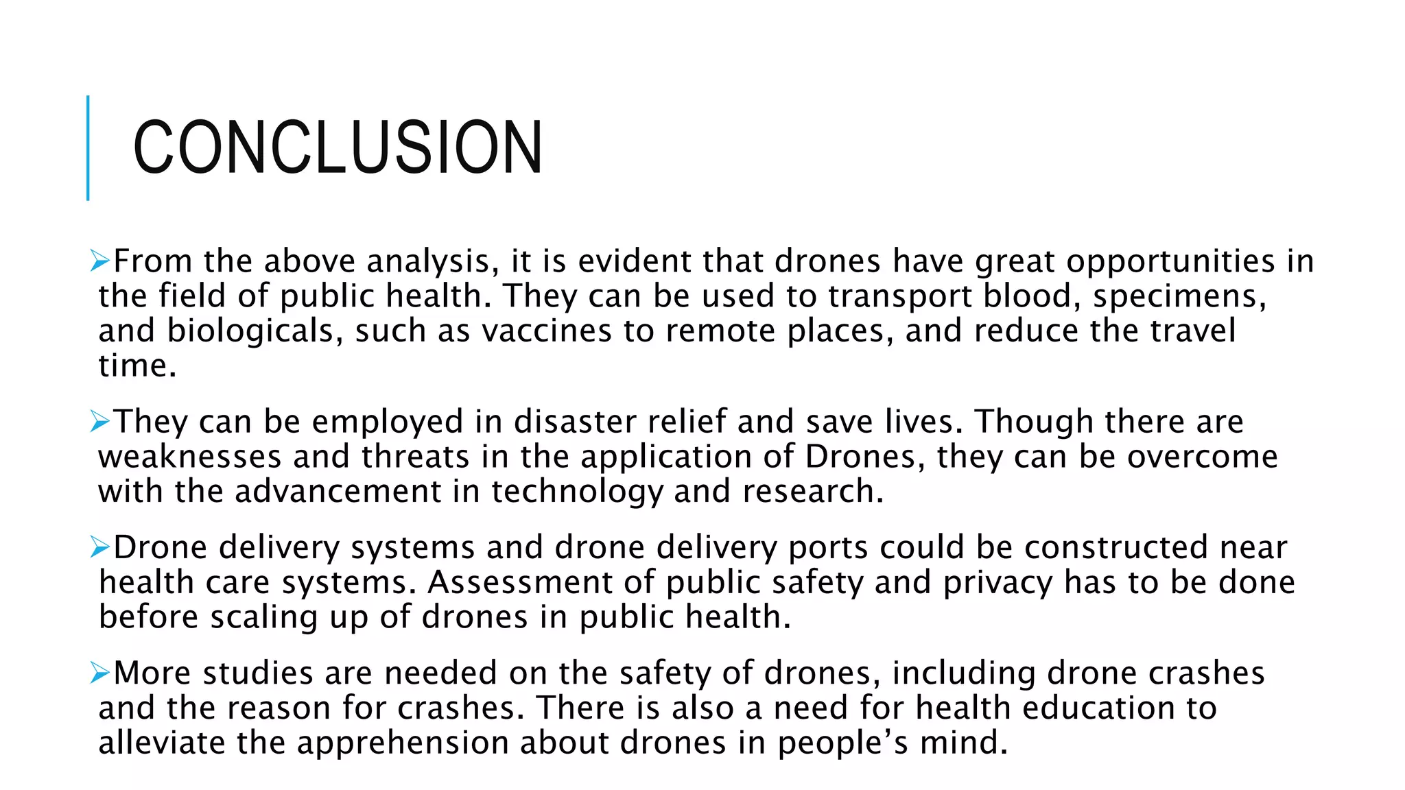 SWOT Analysis on Usage of Drones in Public Health by Jitesh Shashtri | PPTX