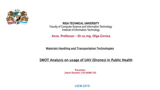SWOT Analysis on Usage of Drones in Public Health by Jitesh Shashtri | PPTX