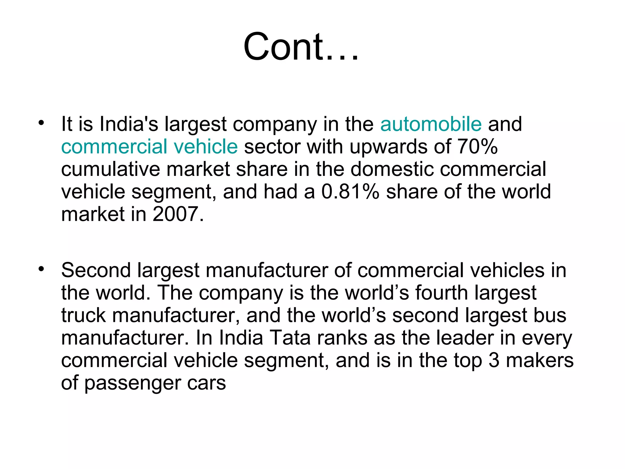Swot analysis report_on_tata motors | PPT
