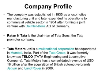 Swot analysis report_on_tata motors | PPT