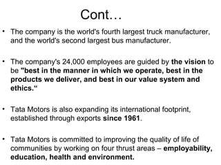 Swot analysis report_on_tata motors | PPT