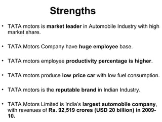Swot analysis report_on_tata motors | PPT