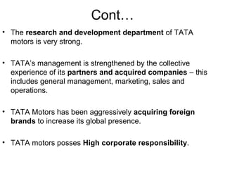Swot analysis report_on_tata motors | PPT