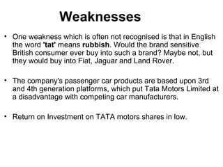 Swot analysis report_on_tata motors | PPT