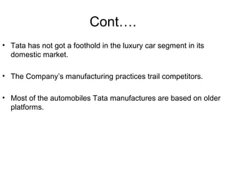 Swot analysis report_on_tata motors | PPT