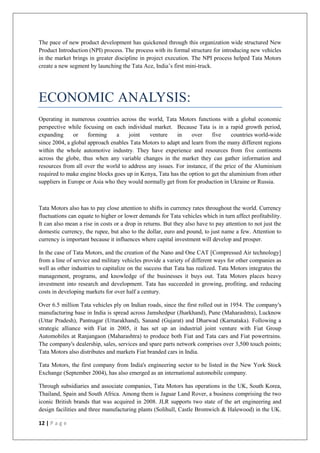 SWOT analysis of TATA motors | PDF
